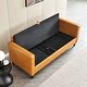 Modern Faux Leather Sofa Removable Back Cushions Couch with Hidden ...
