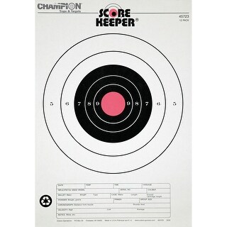 Champion Score Keeper Bullseye Paper Targets 12-Pack - Fluorescent ...