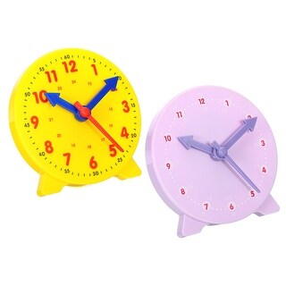 4 inch Teaching Clock Learning Time 24 Hour 3 Pointers Geared, Yellow ...