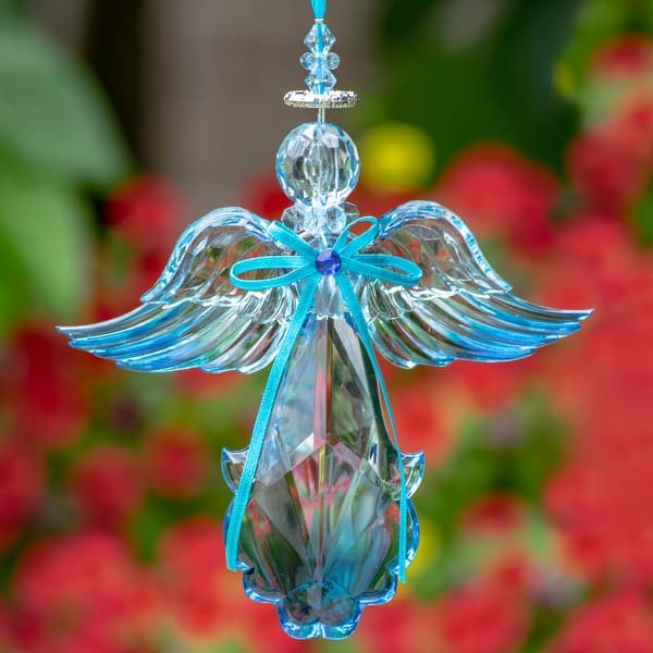 Hanging Blue Acrylic Angel Ornaments in 6 Assorted Styles - 4x1x7.5 ...