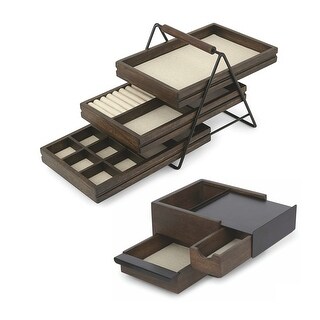 Umbra Terrace Jewel Tray (Black/Walnut) w/ Stowit Jewelry Box - Bed ...
