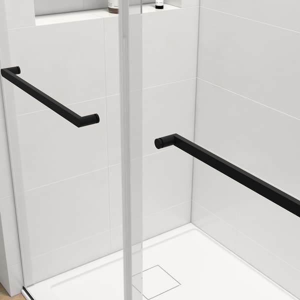 Double Sliding Frameless Shower Door With Buffer - Bed Bath & Beyond ...