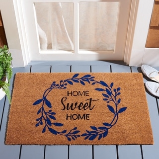 SAFAVIEH Handmade Doormat Reiny Home Sweet Home Coir Rug - 1'11" x 3 ...
