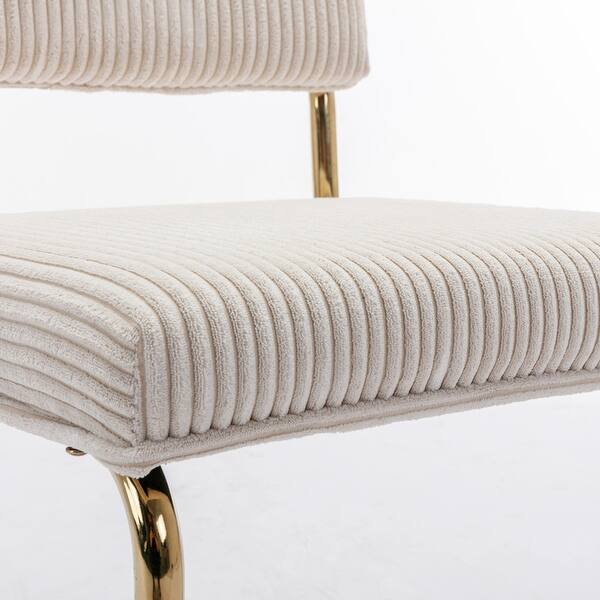 Modern Upolstered Dining Chairs Set of 2, Side Chairs with Gold Metal ...