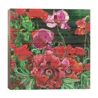 Poppies Print On Wood by Patricia Clements - Multi-Color - Bed Bath ...