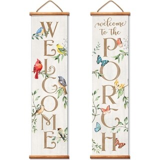Nature's Welcome Reversible Indoor/Outdoor Vinyl Welcome Sign 44.5” by ...