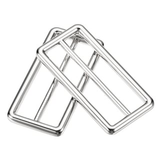 50mm(1.97") Metal Slide Strap Adjustable Buckle Fastener Silver Tone ...