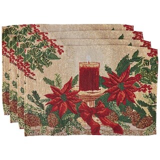 Violet Linen Seasonal Xmas Christmas Holiday Tapestry Pattern, 13" X 19 ...
