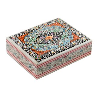 Novica Handmade Persian Floral Beauty Papier Mache Decorative Box - Bed ...