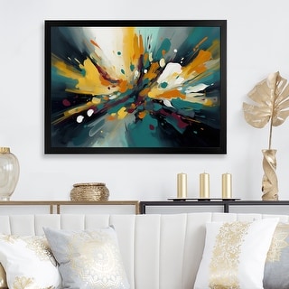 Designart "Abstracted Poured Perceptions Iv" Abstract Liquid Ink Framed ...