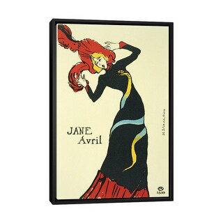 iCanvas "Jane Avril Vintage Poster" by Henri de Toulouse-Lautrec Framed ...