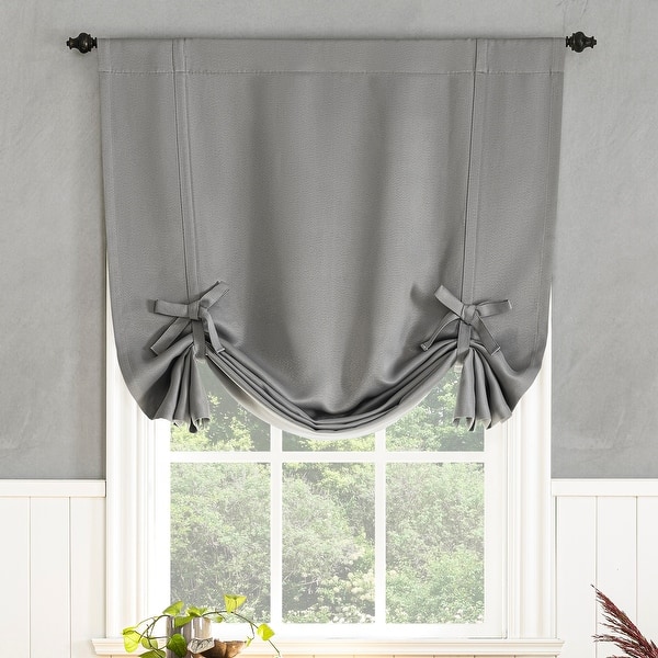 Sun Zero Greenwich Energy Saving Blackout Rod Pocket Window Tie-up ...
