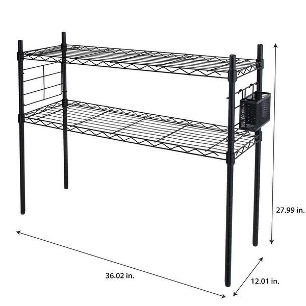 Organize it All Steel Etagere Adjustable Shelves - 36"x 12"x 28" - Bed ...