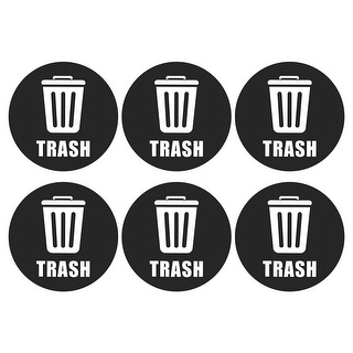 Trash Stickers Decals Bin Labels 5" Large Vinyl for Trash Can, Black ...