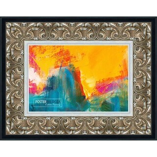 15x10 Ornate Silver Complete Wood Picture Frame with UV Acrylic, Foam ...