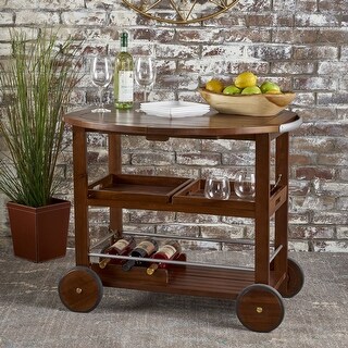 Modern Industrial Bar Cart with Adjustable Top, Detachable Tray, Wine ...