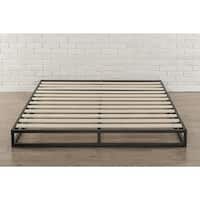 Queen size 6-inch Low Profile Metal Platform Bed Frame with Wooden ...