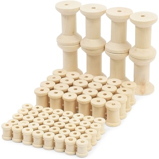 72-Pack Empty Wooden Thread Spools for Crafts, 3 Sizes - Bed Bath ...