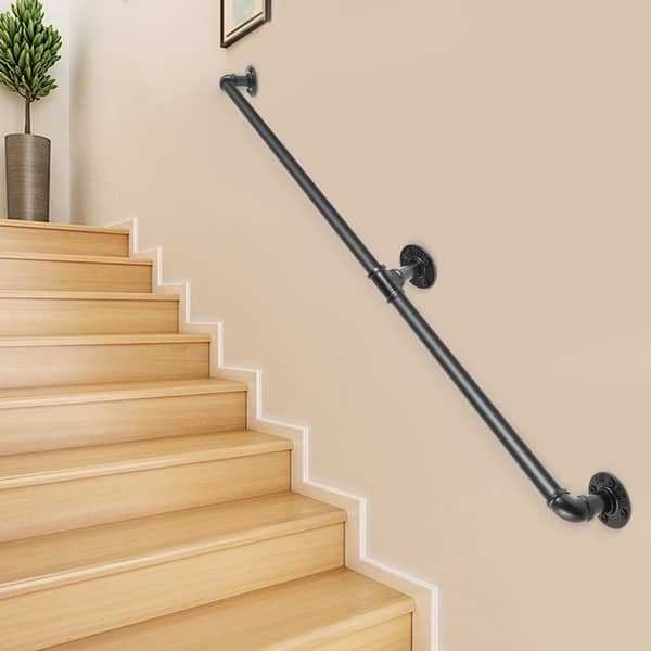 VEVOR Pipe Stair Handrail Staircase Handrail 440LBS Load Capacity ...