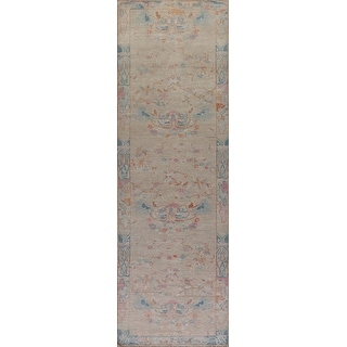 Vegetable Dye Art Deco Chinese Runner Rug Handmade Wool Carpet - 3'0" x ...