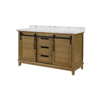 Ove Decors Edenderry 60 in. Double Sink Bathroom Vanity, Almond Latte ...