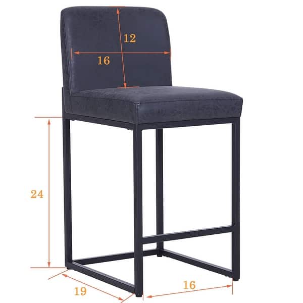 ALPHA HOME 24” Bar Stools Set of 2 Pu Leather Counter Height Bar Stool ...