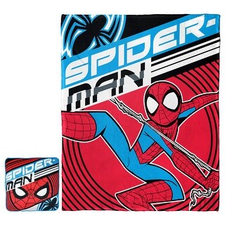 Spider-Man - Speedy Swing, 40X50 Silk Tch W/14" Cld Plw - Red - Bed ...