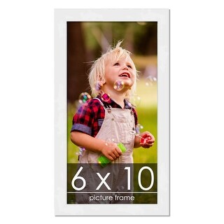 6x10 Frame White Solid Wood Picture Frame - UV Acrylic, Foam Board ...
