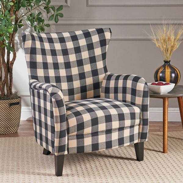 Checkerboard Contemporary Fabric Upholstered Club Chair - Bed Bath ...