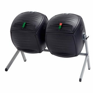 Set of Two 50-Gallon Compost Bin Tumbler Double Rotating Composter - 31 ...