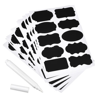Chalkboard Labels Blackboard Stickers 55x34mm Reusable W Chalk Marker ...