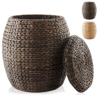 Round Water Hyacinth Storage Basket - Bed Bath & Beyond - 40237533