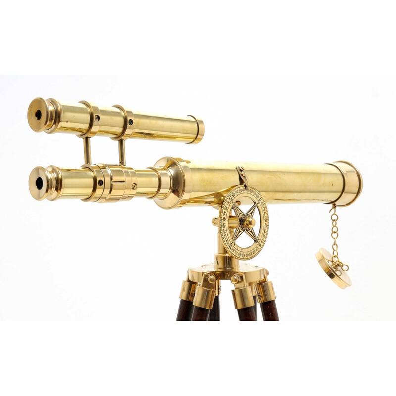 Vintage Look Brass Double Barrel Harbor Telescope - 17.5x2.25x26 ...