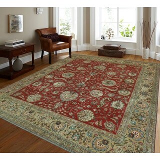 Noori Rug Fine Vintage Distressed Huseyin Red/Beige Rug - 10'9" x 12'8 ...