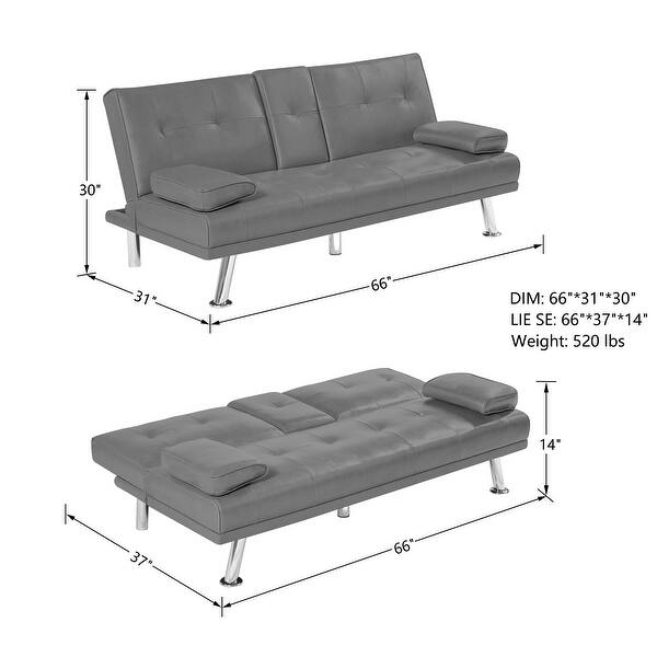 Mid Century Modern Accent Sofa /Living Room Sofa/Lie Function Sofa ...