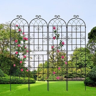 JASIWAY 4 Pack Metal Garden Trellis, Black - Bed Bath & Beyond - 37475747