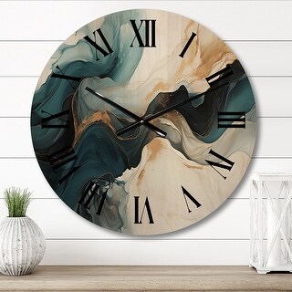 Designart "Subtle Sensations Nova Blue And Gold III" Abstract Oversized ...