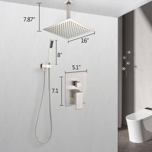 Ceiling Mounted Shower System Combo Set with Handheld and Shower head ...