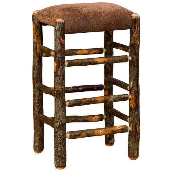 Hickory Log Upholstered Counter Stool - Bed Bath & Beyond - 33635166