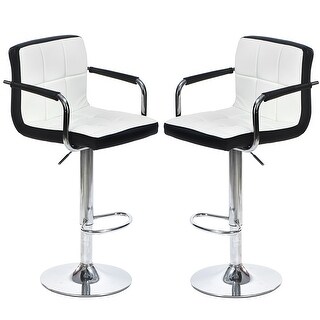 2Pcs Leather Upholstered 360 Degree Rotating Bar Stools - Bed Bath ...