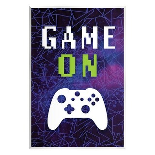Stupell Game On Bold Geometric Pattern Gaming Controller Wood Wall Art ...