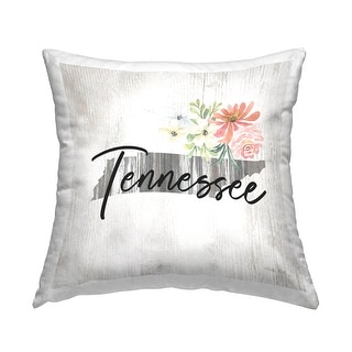 Stupell Floral Tennessee Rustic State Printed Throw Pillow Design by ...