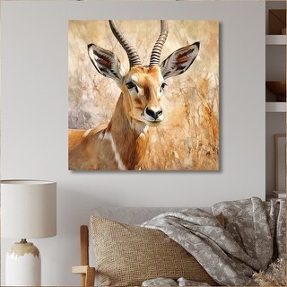 Designart "Graceful Antelope VIII" Animals Metal Wall Art Prints - Bed ...