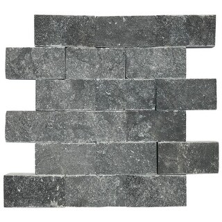 Midnight Marble 2" x 4" Split Face Mosaic - Bed Bath & Beyond - 37171505