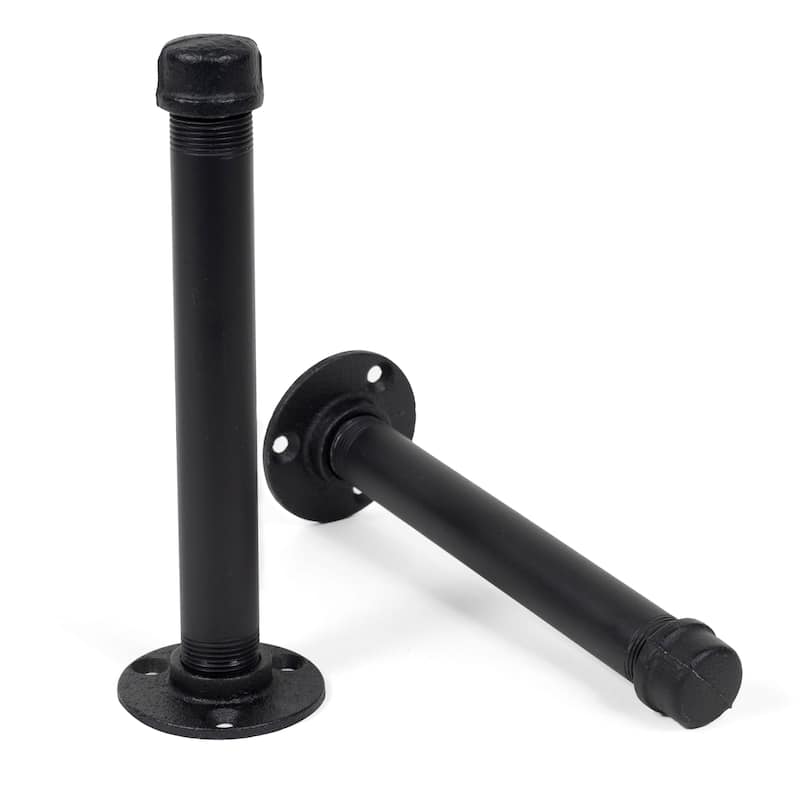 Rustic State Iron Pipe Bracket Set 10" Black - Overstock - 35683500