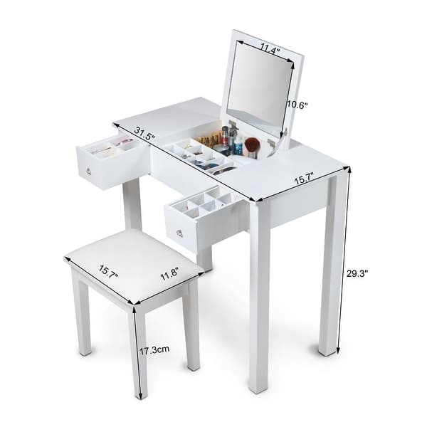 Accent Vanity Table Set with Flip-Top Mirror and 2 Drawers - Bed Bath ...