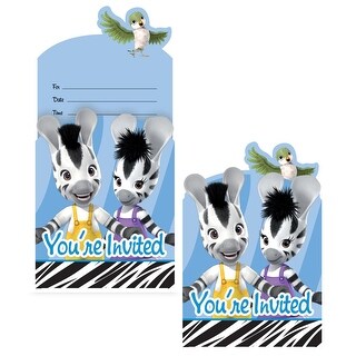 Club Pack of 48 Zebra Zou Boy and Girl Pop-Up Bird Party Invitations 6 ...