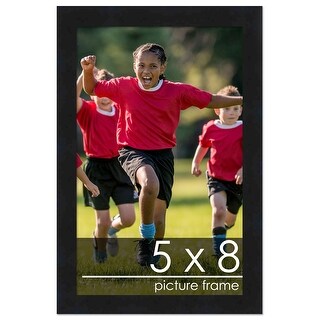 5x8 Contemporary Black Complete Wood Picture Frame with UV Acrylic ...