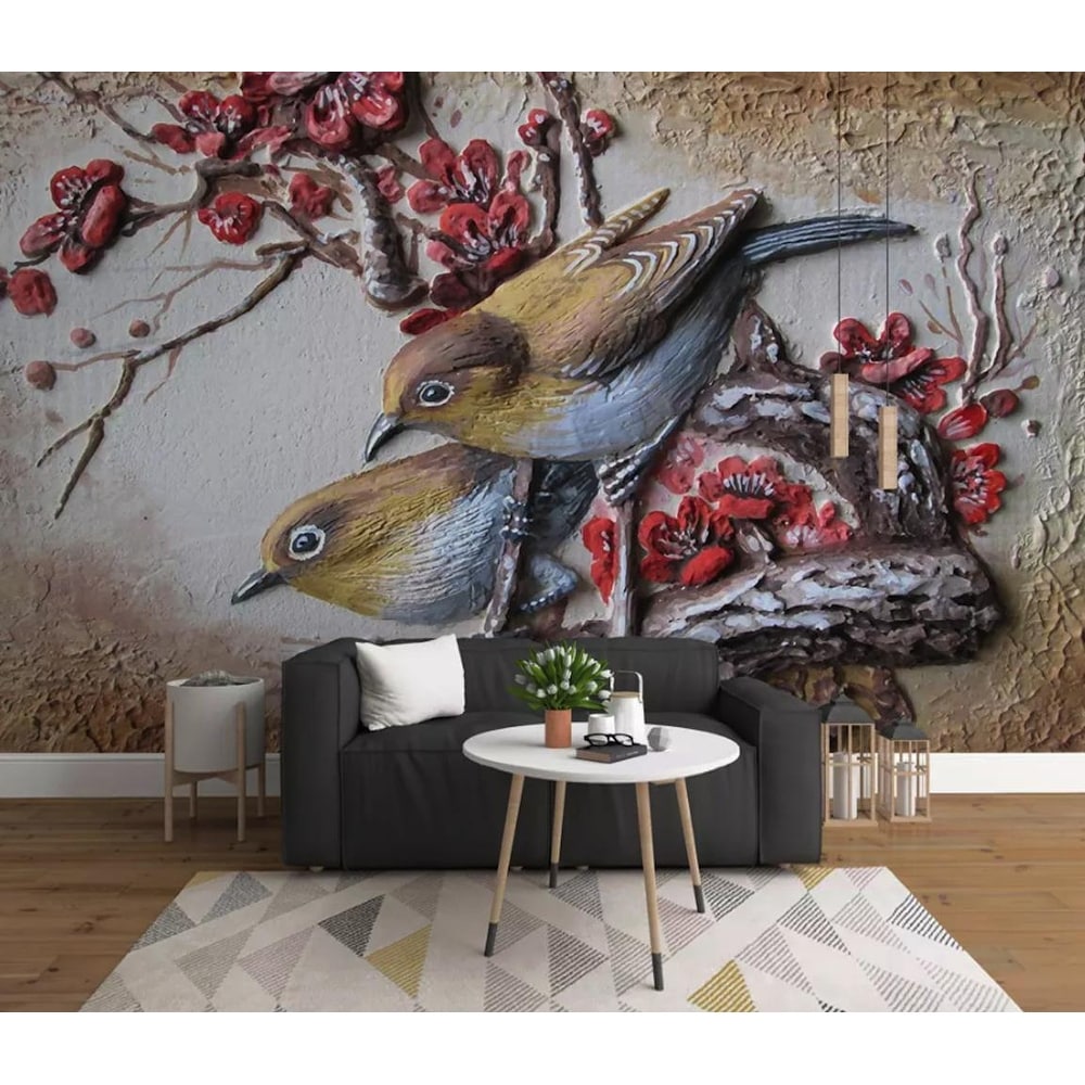 embossed tree wallpaper