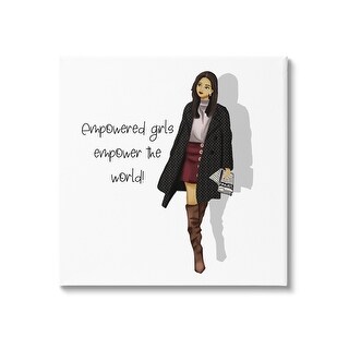 Stupell Empowered Girls Phrase Canvas Wall Art Design by Saba Rauf ...